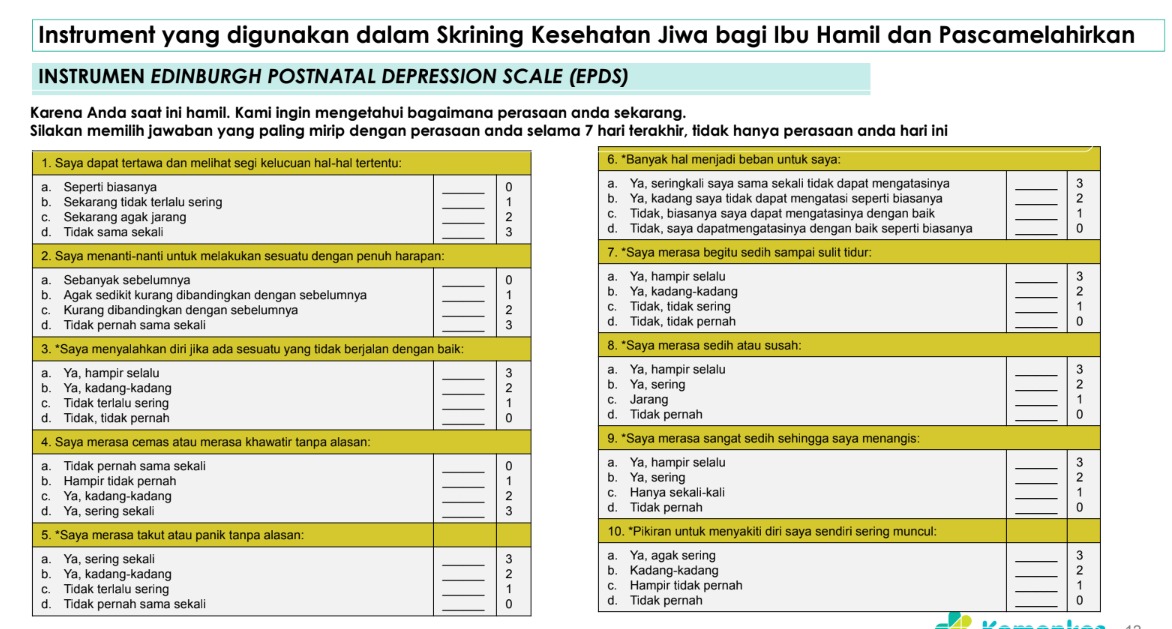 Mengenal Edinburgh Postnatal Depression Scale (EPDS): Alat Deteksi Dini ...